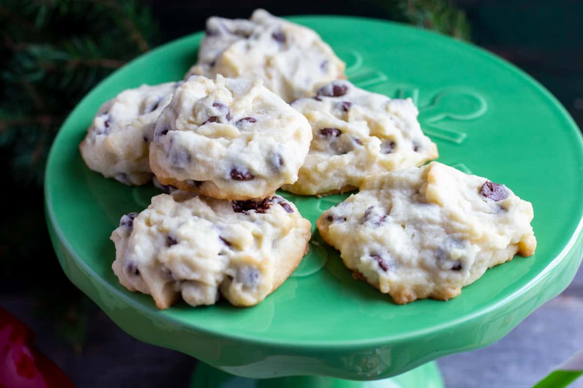 Whipped Chocolate Chip Shortbread | She's Not Cookin'