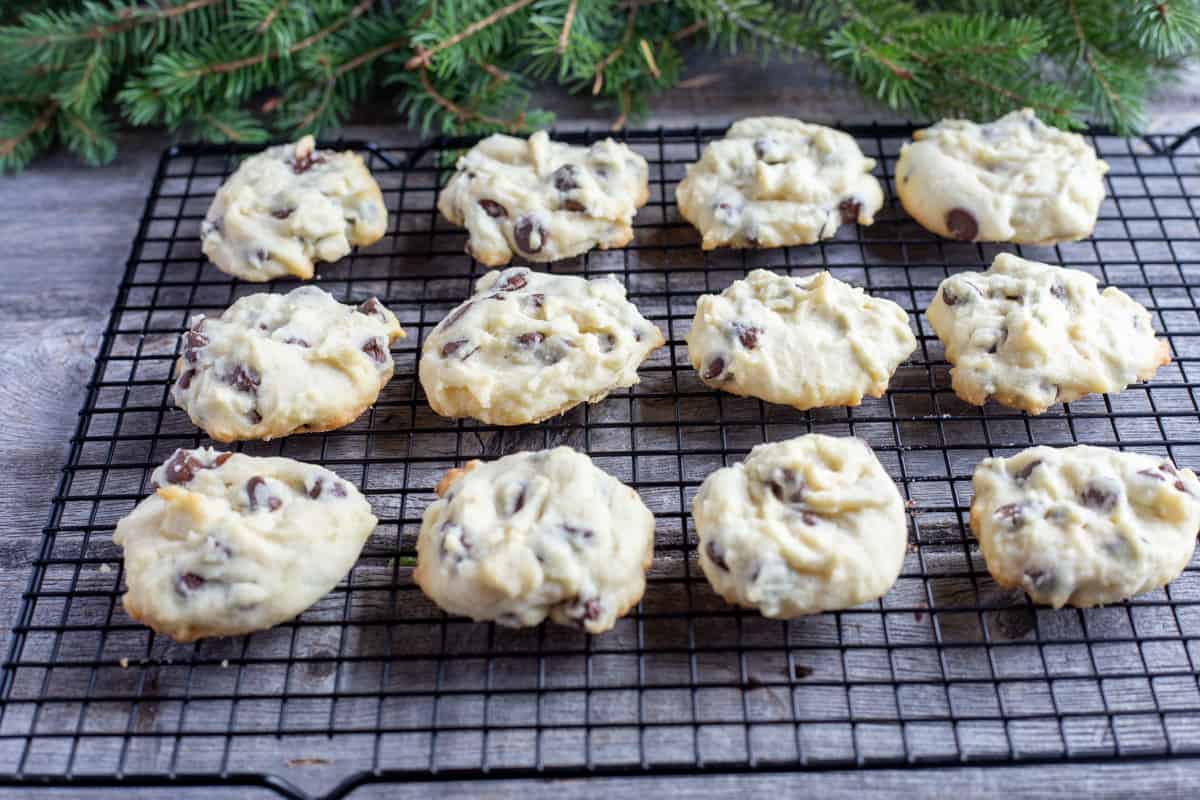 Whipped Chocolate Chip Shortbread | She's Not Cookin'