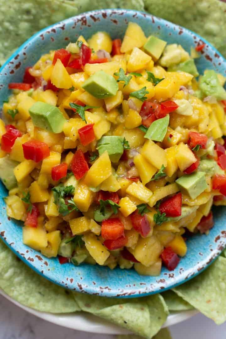 Best Peach Mango Salsa | She's Not Cookin'