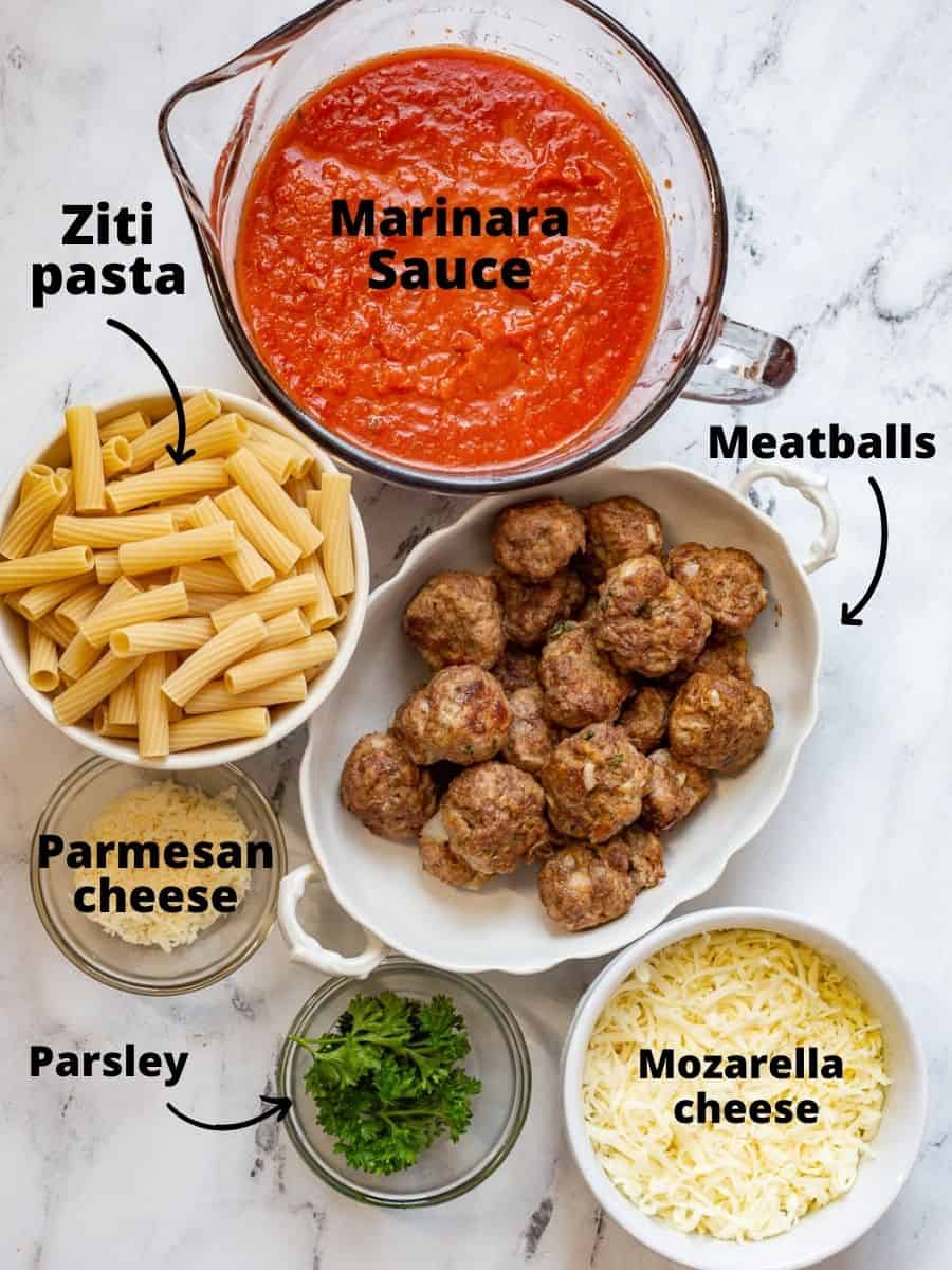Baked Ziti with Meatballs | She's Not Cookin'