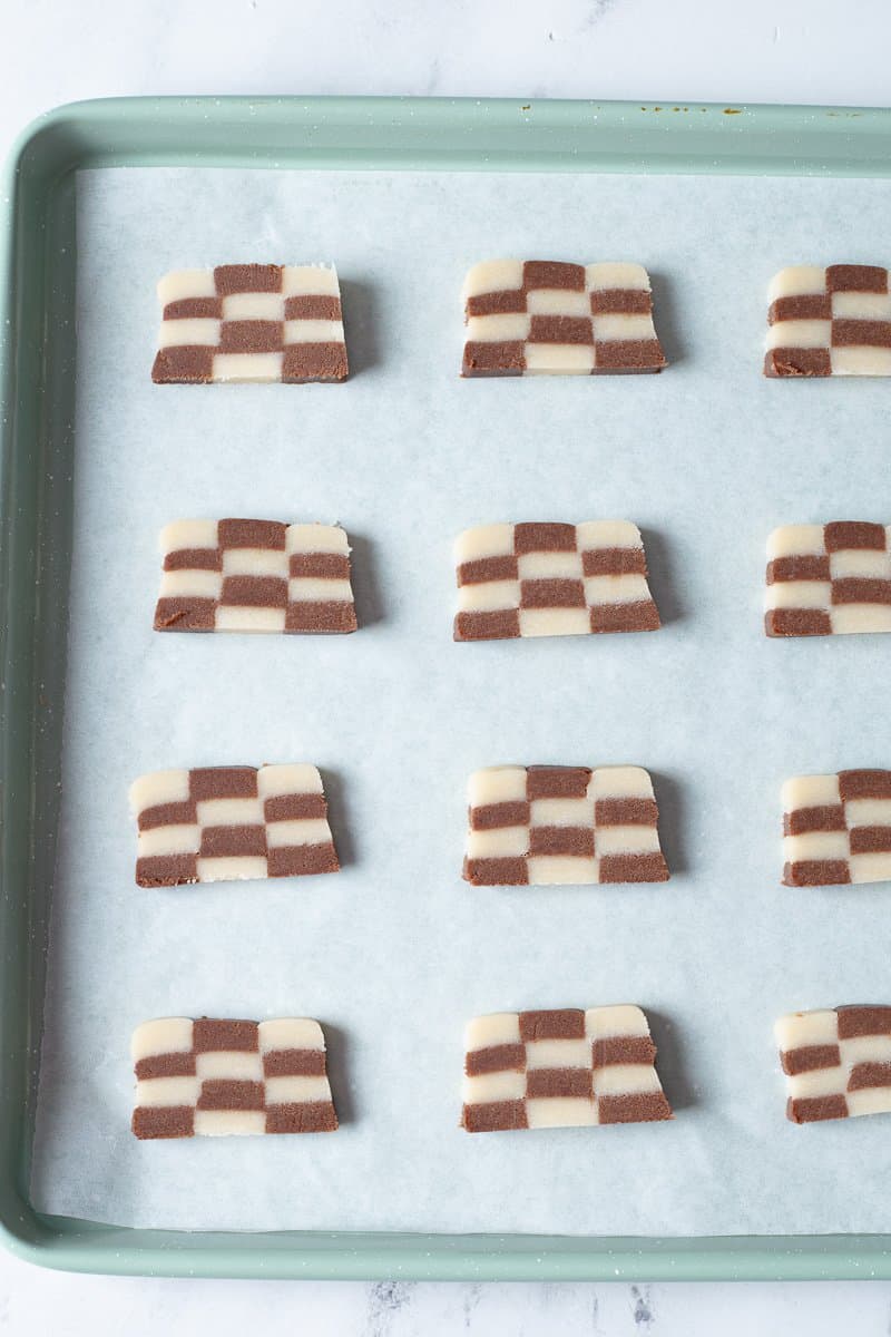 Checkerboard & Swirl Shortbread Cookies | She's Not Cookin'