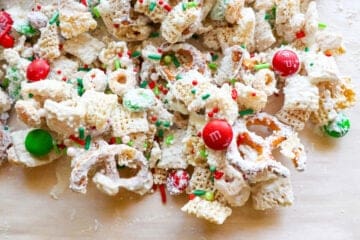 Christmas Chex Mix Recipe with M&M's | She's Not Cookin'