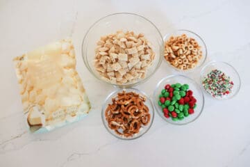 Christmas Chex Mix Recipe with M&M's | She's Not Cookin'