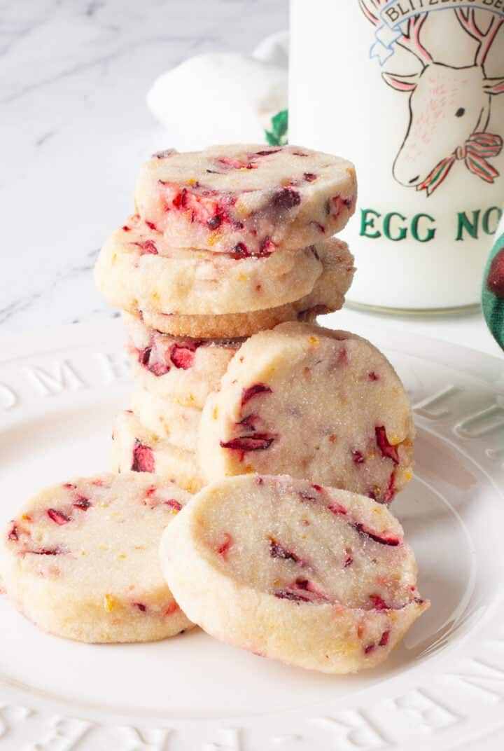 Fresh Cranberry Orange Shortbread Cookies | She's Not Cookin'