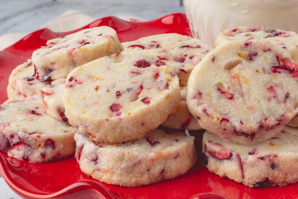 Fresh Cranberry Orange Shortbread Cookies | She's Not Cookin'
