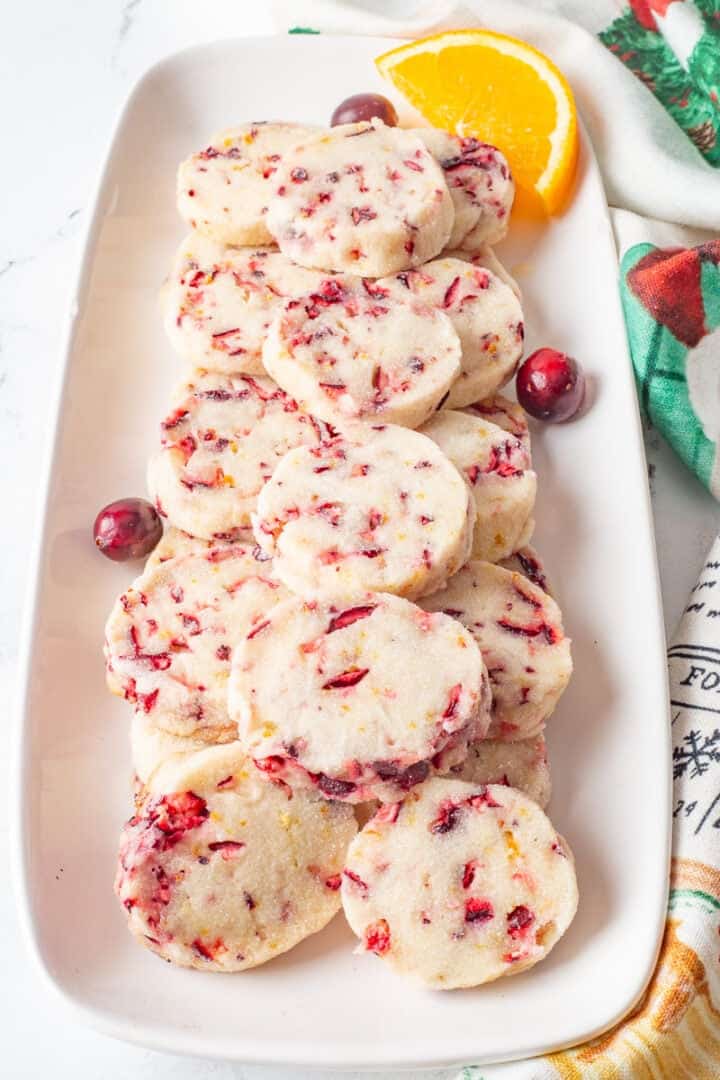Fresh Cranberry Orange Shortbread Cookies | She's Not Cookin'