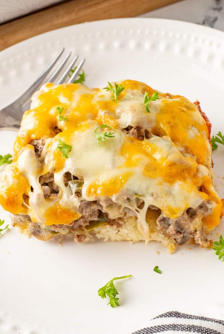 BEST Philly Cheesesteak Casserole Recipe with Ground Beef | She's Not ...