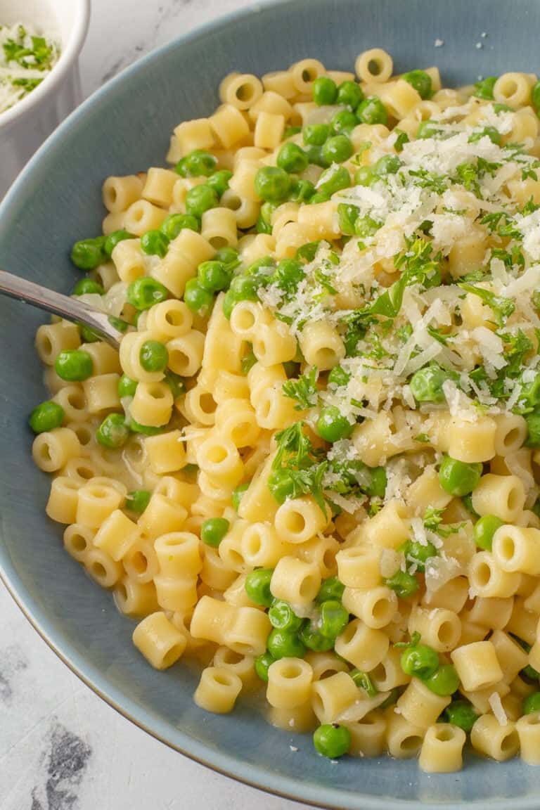 Pasta e Piselli (Italian Pasta and Peas Recipe) | She's Not Cookin'