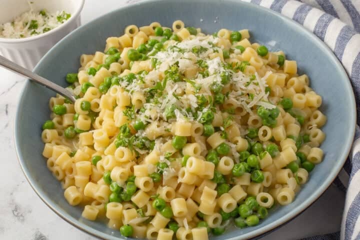 Pasta e Piselli (Italian Pasta and Peas Recipe) | She's Not Cookin'