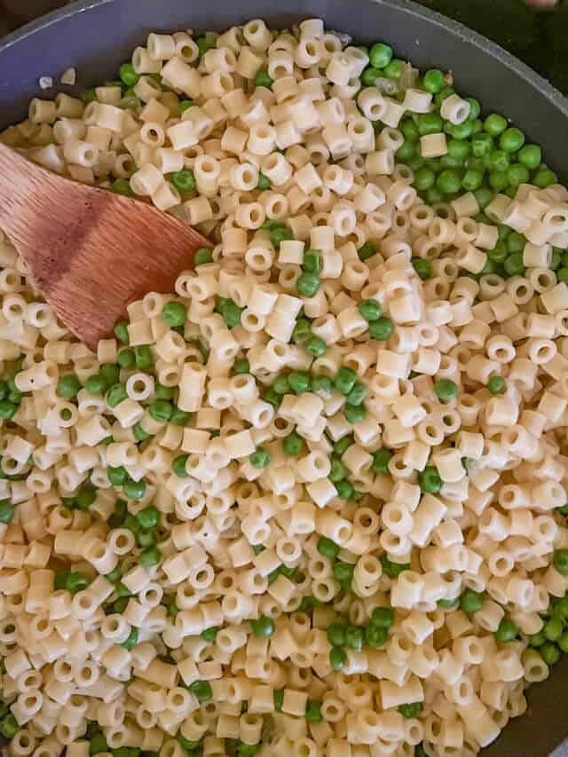 Pasta e Piselli (Italian Pasta and Peas Recipe) | She's Not Cookin'