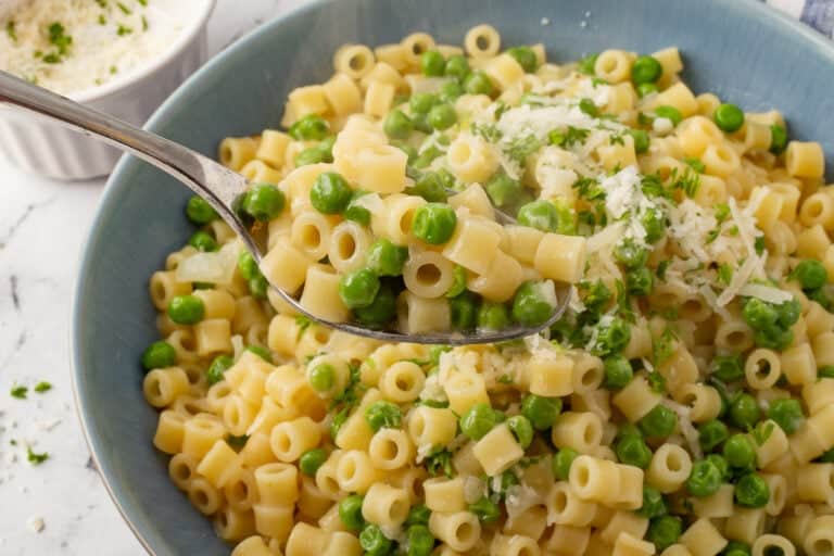 Pasta e Piselli (Italian Pasta and Peas Recipe) | She's Not Cookin'
