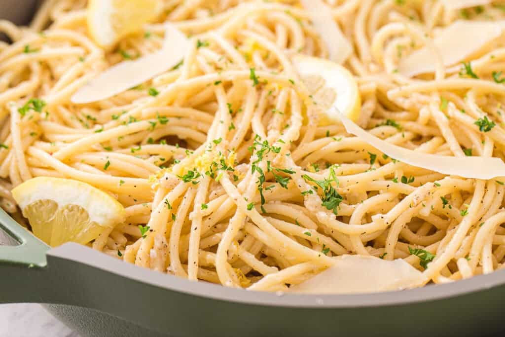 Easy Lemon Garlic Parmesan Pasta (Pasta al Limone) | She's Not Cookin'