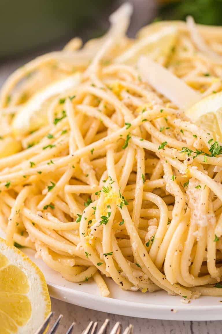 Easy Lemon Garlic Parmesan Pasta (Pasta al Limone) | She's Not Cookin'