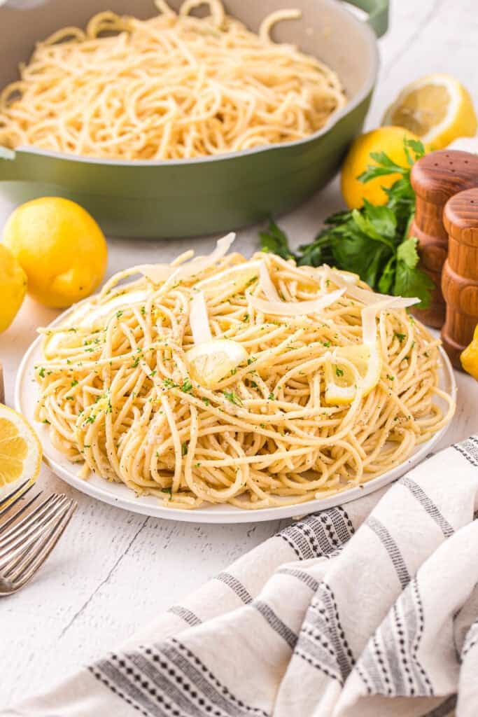Easy Lemon Garlic Parmesan Pasta (Pasta al Limone) | She's Not Cookin'
