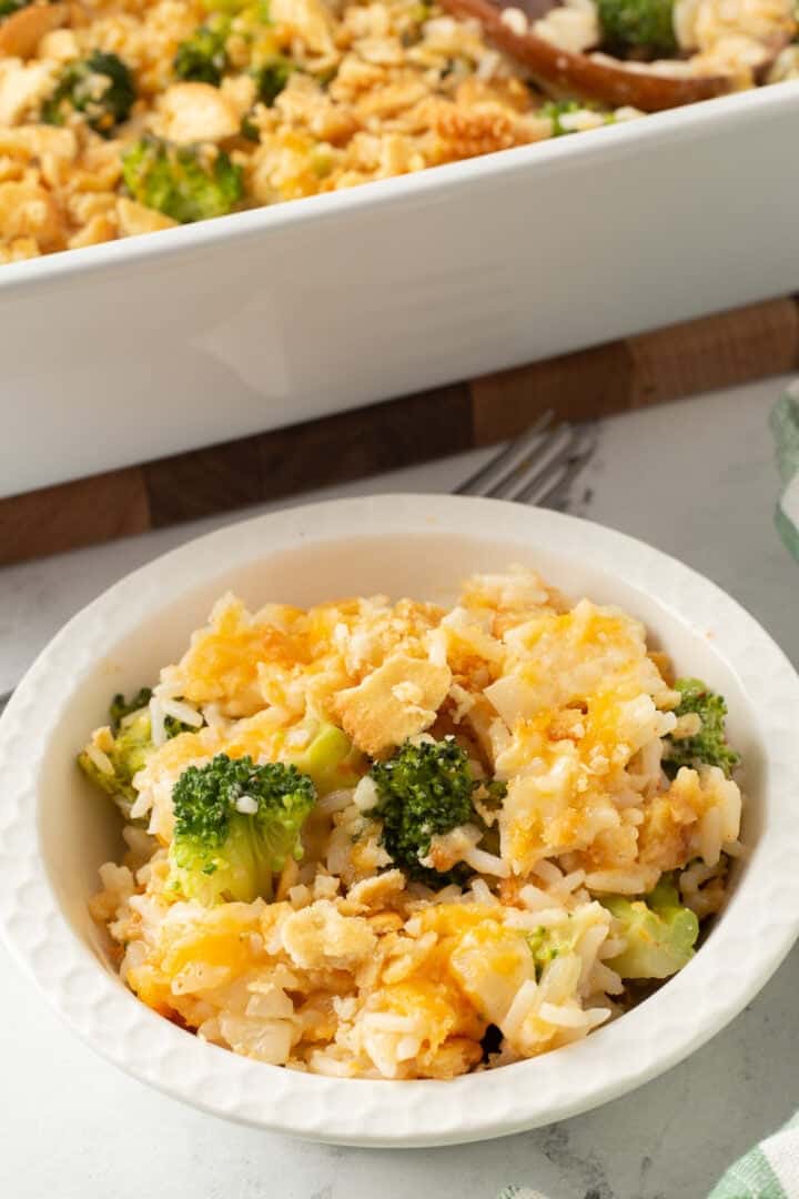 Broccoli Rice and Cheese Casserole (quick & easy recipe) | She's Not ...