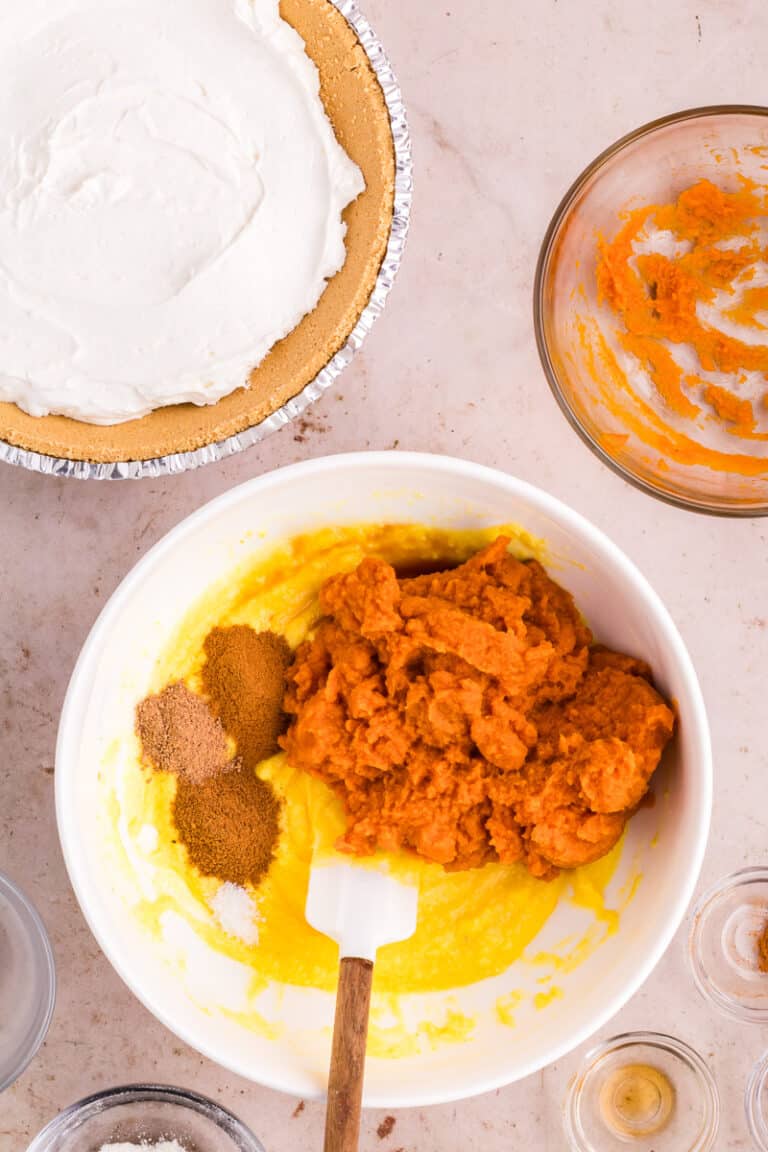 Easy No Bake Pumpkin Pie Recipe (With Cream Cheese) | She's Not Cookin'