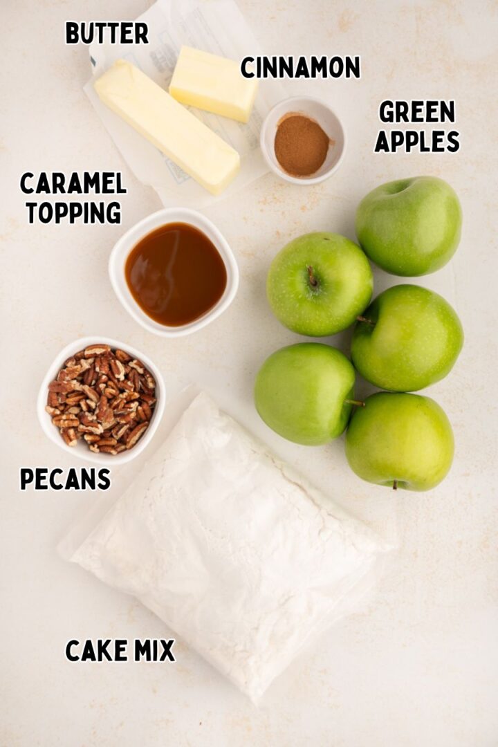 Caramel Apple Dump Cake with Fresh Apples | She's Not Cookin'