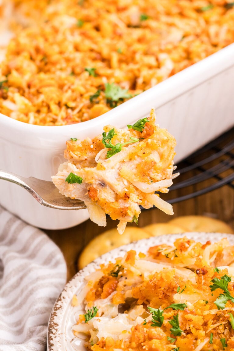 Chicken and Hashbrown Casserole Recipe | She's Not Cookin'