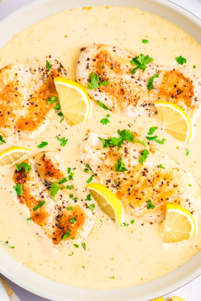 Easy Creamy Lemon Chicken | She's Not Cookin'