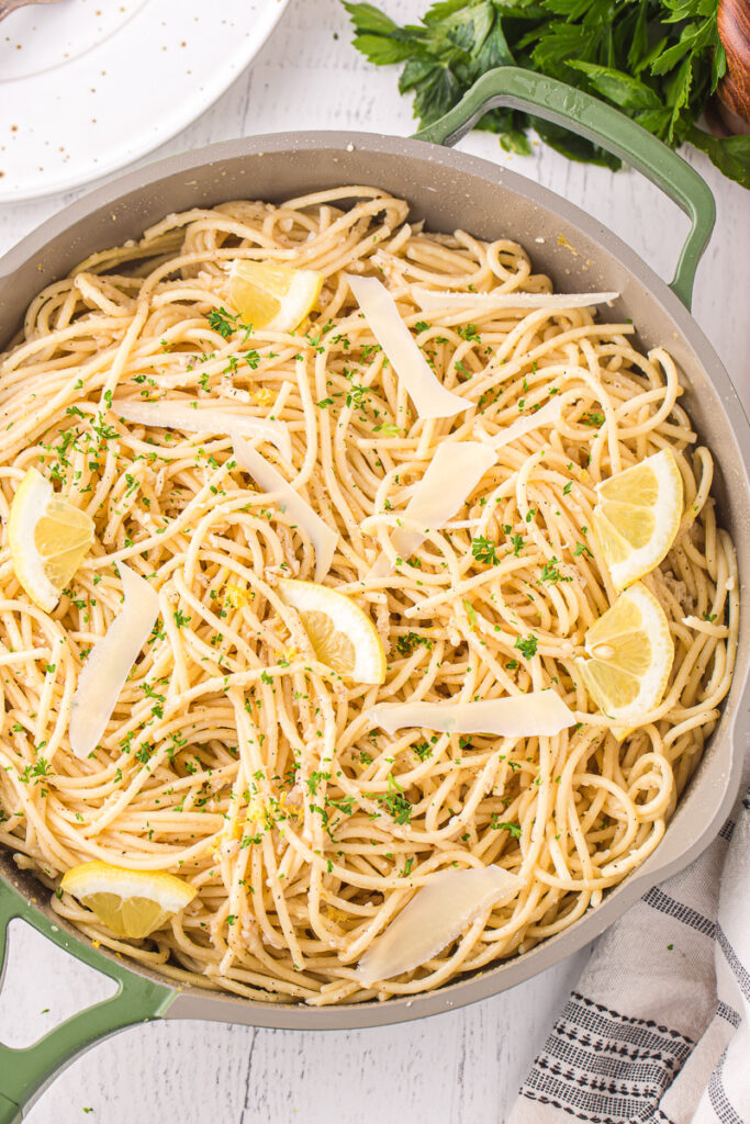 Easy Lemon Garlic Parmesan Pasta (20 minutes) | She's Not Cookin'