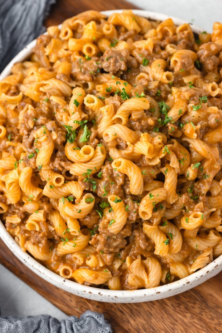 One-Pot Cheeseburger Macaroni (Homemade Hamburger Helper) | She's Not ...
