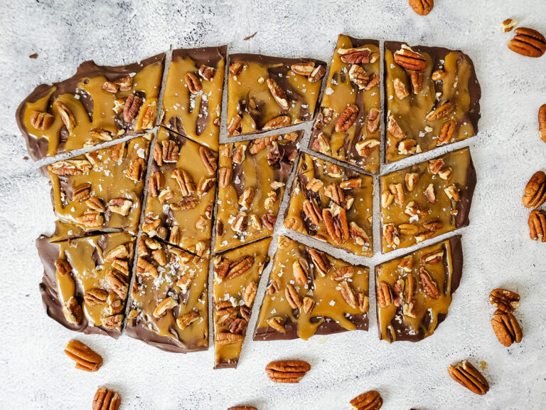 Caramel Chocolate Turtle Bark | She's Not Cookin'