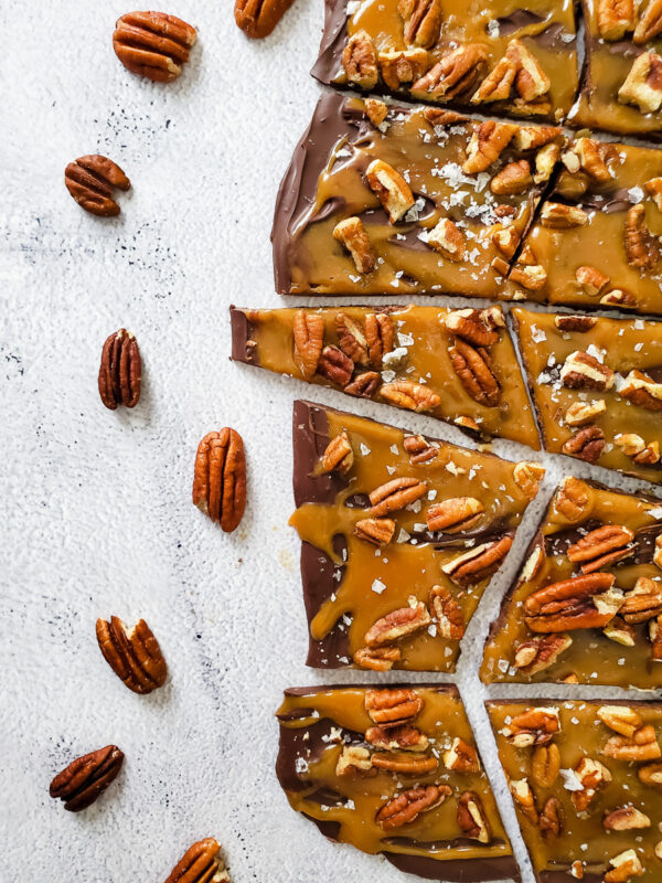 Caramel Chocolate Turtle Bark | She's Not Cookin'