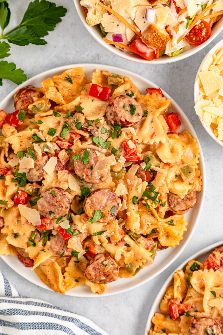 One Pot Kielbasa Pasta | She's Not Cookin'