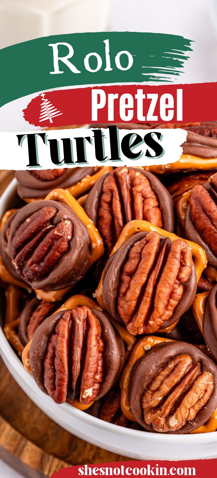 Rolo Pretzel Turtles (3-Ingredients) | She's Not Cookin'