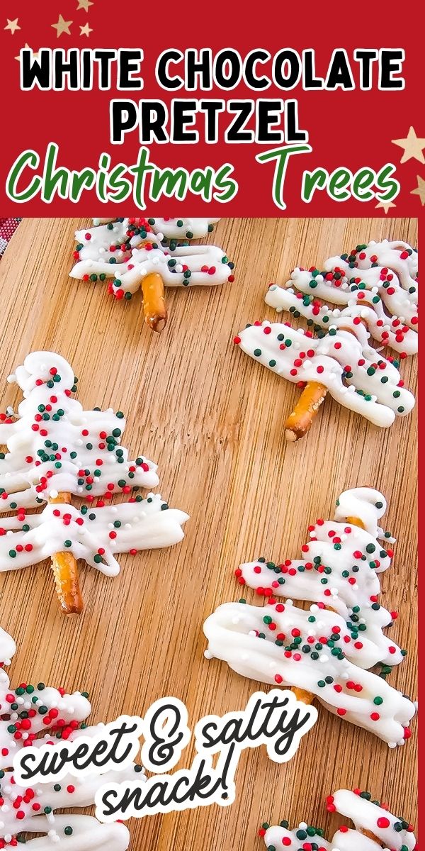 White Chocolate Pretzel Christmas Trees | She's Not Cookin'