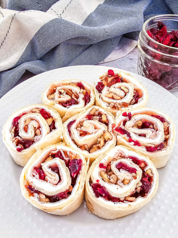 Turkey Cranberry Pinwheel Appetizers | She's Not Cookin'