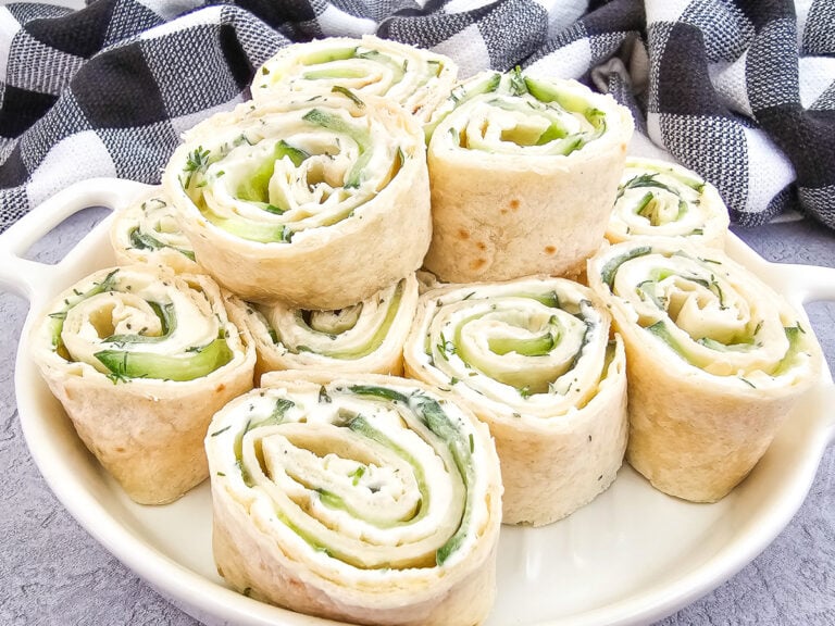 Fresh Dill & Cheese Cucumber Pinwheels | She's Not Cookin'