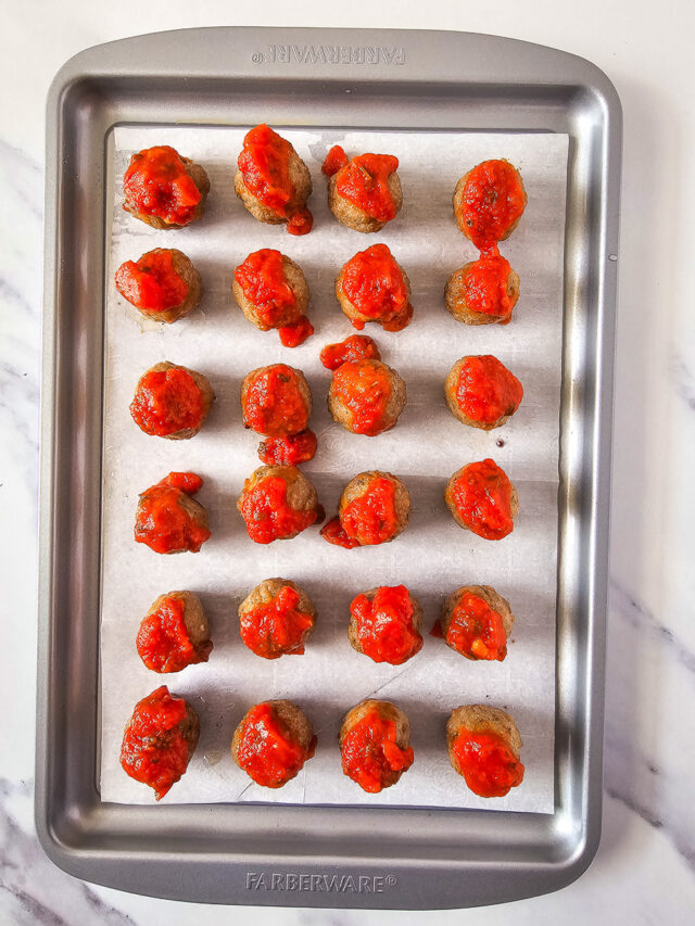 Meatball Marinara Bites (4 Ingredients) | She's Not Cookin'