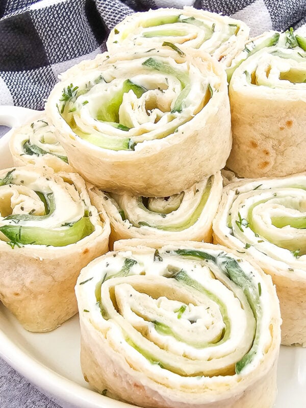 Fresh Dill & Cheese Cucumber Pinwheels | She's Not Cookin'