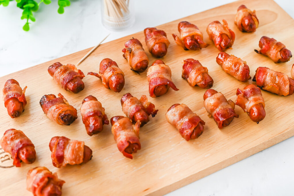 Brown Sugar Bacon Wrapped Little Smokies | She's Not Cookin'