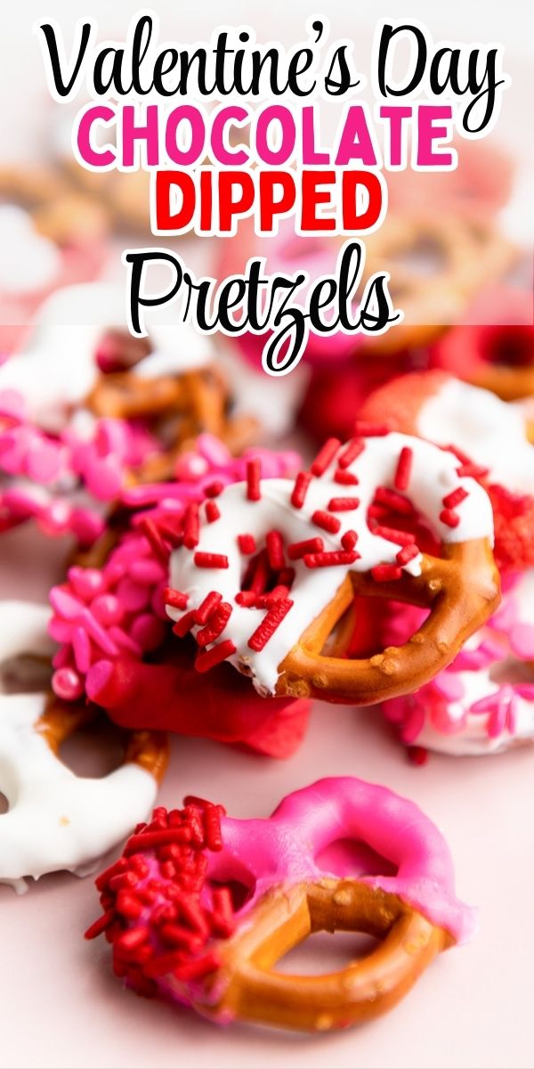 Valentine's Day Chocolate Dipped Pretzels | She's Not Cookin'