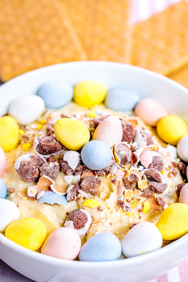 Cadbury Mini Eggs Cheesecake Dip | She's Not Cookin'