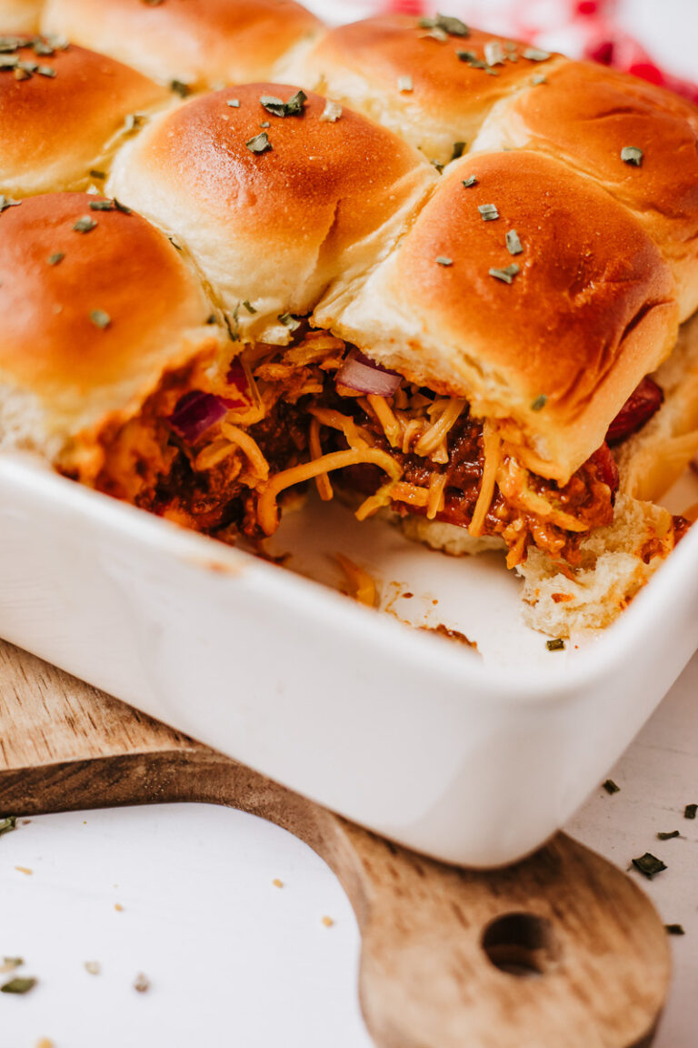 Chili Cheese Dog Sliders | She's Not Cookin'