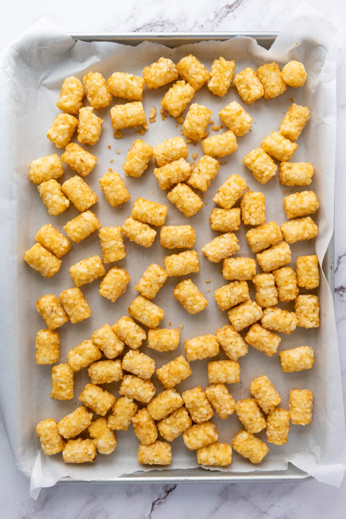 Cheesy Bacon Loaded Tater Tots (Totchos) | She's Not Cookin'